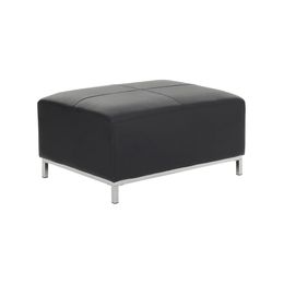 Beliani Ottomane OSLO in Schwarz/Silber - (W) 95 x (H) 46 x (L) 71 cm | Gr.: onesize