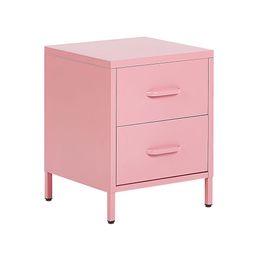 Beliani Nachttisch MALAVI in Rosa - (W) 43 x (H) 55 x (L) 40 cm | Gr.: onesize