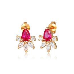 Elli Ohrringe 925 Sterling Silber Blume, Tropfen in Gold | Gr.: onesize