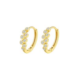 Hey Happiness Vergold. Creolen Zirkonia 925 Sterlingsilber in Gold - (D) 1,5 cm | Gr.: onesize