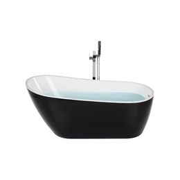 Beliani Freistehende Badewannen SOLARTE in Schwarz/Silber/Weiß | Gr.: onesize