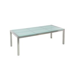 Beliani Gartentisch GROSSETO in Transparent/Silber - (W) 100 x (H) 74 x (L) 220 cm | Gr.: onesize