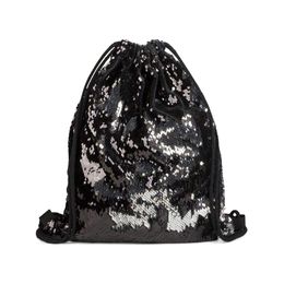 styleBREAKER Turnbeutel in Schwarz / Silber | Gr.: onesize