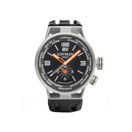 Locman Herrenuhr "Montecristo World Dual Time" in Schwarz | Gr.: onesize
