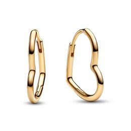 Pandora Damen-Ohrringe Asymmetrisches Herz Goldfarben | Gr.: onesize