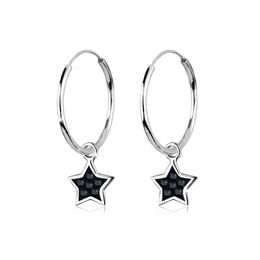Elli Ohrringe 925 Sterling Silber Sterne, Stern in Schwarz | Gr.: onesize