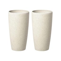 Beliani 2-tlg Outdoor Blumentopf ABDERA in Beige | Gr.: onesize