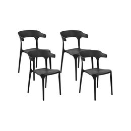 Beliani 4er-Set Esszimmerstuhl GUBBIO in Schwarz | Gr.: onesize
