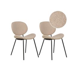 Beliani 2er-Set Esszimmerstuhl LUANA in Beige/Schwarz | Gr.: onesize