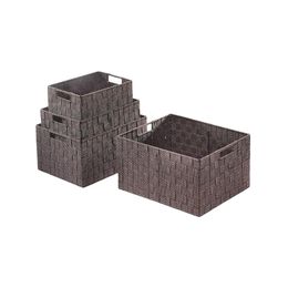 kobolo 4tlg. Set Regalkorb NYLONRACK4 in Braun | Gr.: onesize