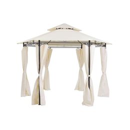 Beliani Pavillon PORTEL in Beige/Schwarz - (W) 350 x (H) 270 x (L) 350 cm | Gr.: onesize