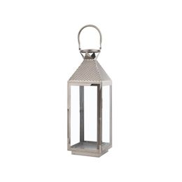 Beliani Laterne BALI in Silber - (W) 18 x (H) 55 x (L) 18 cm | Gr.: onesize