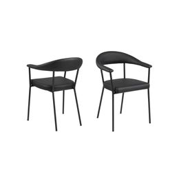 ebuy24 Esszimmerstuhl Ava mit Schwarz 2er Set | Gr.: onesize