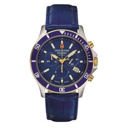 Swiss Alpine Military by Grovana Quarzuhr 7022 silberfarben in blau | Gr.: onesize