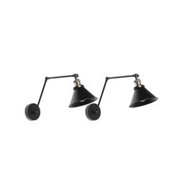 Beliani 2er-Set Wandleuchten NARVA in Schwarz/Messing | Gr.: onesize