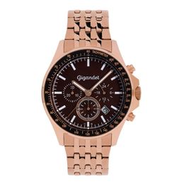 Gigandet Quarzuhr Chronograph "VOLANTE" in Rotgold/Braun | Gr.: onesize