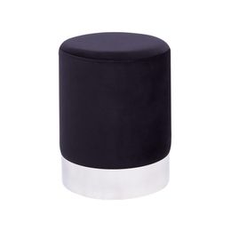 Beliani Pouf BRIGITTE in Schwarz/Silber - (W) 36 x (H) 44 x (L) 36 cm | Gr.: onesize