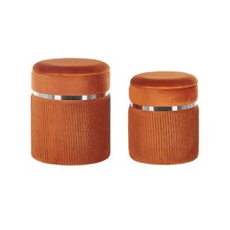 Beliani 2er-Set Pouf CAMDENTON in Orange | Gr.: onesize