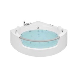 Beliani Eckbadewannen MANGLE in Weiß/Silber - (W) 136 x (H) 63 x (L) 187 cm | Gr.: onesize