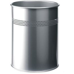Durable Papierkorb Metall rund 15l metallic silber | Gr.: onesize