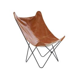 Beliani Sessel NYBRO in Braun/Schwarz - (W) 70 x (H) 99 x (L) 85 cm | Gr.: onesize