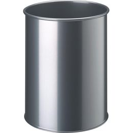 Durable Papierkorb Metall rund 15l metallic silber | Gr.: onesize