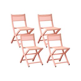 Beliani 4er-Set Gartenstuhl TALCA in Rot | Gr.: onesize