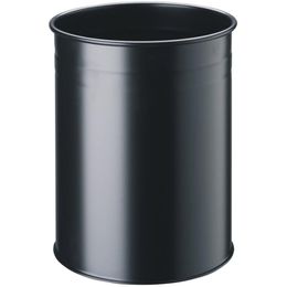 Durable Papierkorb Metall rund 15l schwarz | Gr.: onesize