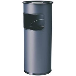 Durable Papierkorb Metall mit Ascher rund 17+2l anthrazit | Gr.: onesize