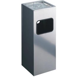 Durable Papierkorb Metall mit Ascher eckig 17+2l metallic silber | Gr.: onesize
