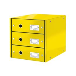 Leitz Schubladenset Click & Store Wow 3 Schubladen Graukarton gelb | Gr.: onesize