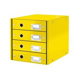 Leitz Schubladenset Click & Store Wow 4 Schubladen Graukarton gelb | Gr.: onesize