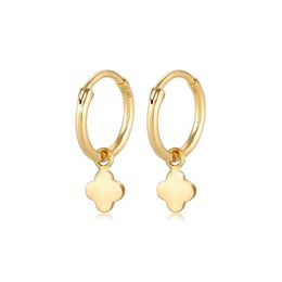 Elli Ohrringe 925 Sterling Silber Kleeblatt in Gold | Gr.: onesize