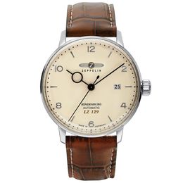 Zeppelin Herren-Automatikuhr LZ129 Hindenburg Lederband braun | Gr.: onesize