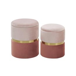 Beliani 2er-Set Pouf WICHITA in Rosa/Gold | Gr.: onesize