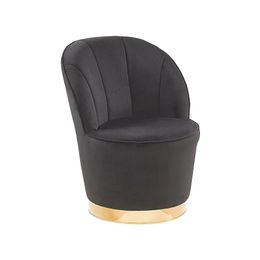 Beliani Sessel ALBY in Schwarz/Gold - (W) 56 x (H) 72 x (L) 61 cm | Gr.: onesize
