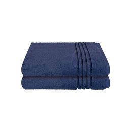 Schiesser Duschtuch Milano im 2er Set in Dunkelblau | Gr.: onesize