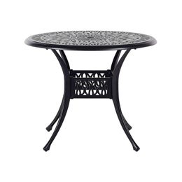 Beliani Runder Tisch ANCONA in Schwarz/Beige - (W) 90 x (H) 72 x (L) 90 cm | Gr.: onesize