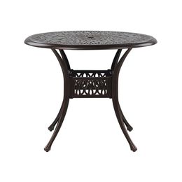 Beliani Runder Tisch ANCONA in Braun - (W) 90 x (H) 72 x (L) 90 cm | Gr.: onesize