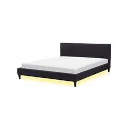 Beliani Doppelbett mit LED FITOU in Schwarz - (W) 190 x (H) 87 x (L) 214 cm | Gr.: onesize