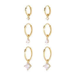 Elli Ohrringe 925 Sterling Silber Rechteck, Tropfen in Gold | Gr.: onesize