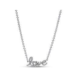 Pandora Damen-Kette Funkelnde Handgeschriebene Liebe Silber | Gr.: onesize