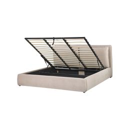 Beliani Doppelbett BAJONNA in Beige - (W) 204 x (H) 102 x (L) 235 cm | Gr.: onesize