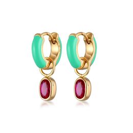 Elli Ohrringe 925 Sterling Silber Oval in Gold | Gr.: onesize