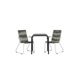 ebuy24 Gartenset Borneo 3-teilig Schwarz 70 x 70 cm | Gr.: onesize