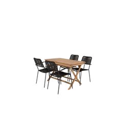 ebuy24 Gartenset Kenya 5-teilig Schwarz 70 x 120 cm | Gr.: onesize