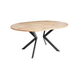 Beliani Esszimmertisch CARLEA in Braun/Schwarz - (W) 120 x (H) 77 x (L) 120 cm | Gr.: onesize