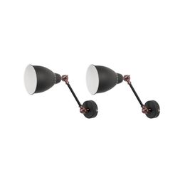 Beliani 2er-Set Wandleuchten MISSISSIPPI in Grau/Kupfer | Gr.: onesize