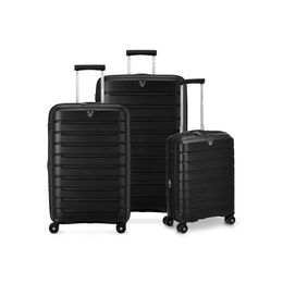 Roncato B-Flying Move 4 Rollen Kofferset 3-teilig mit Dehnfalte in schwarz | Gr.: onesize
