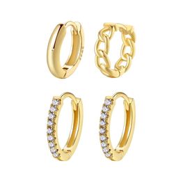 Hey Happiness Vergold. Creolen 4er Set 925 Sterlingsilber in Gold | Gr.: onesize
